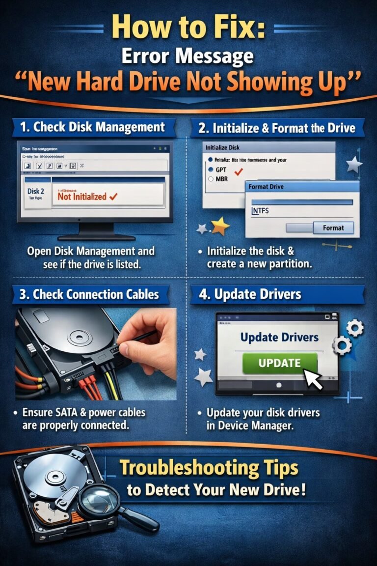 How to Fix: Error Message ‘New Hard Drive Not Showing Up’ - TheCconnects